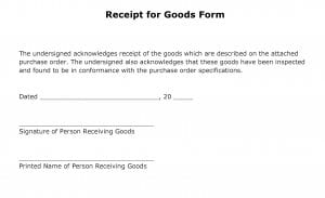 Free Receipt for Goods Form - PDF Template - Form Download
